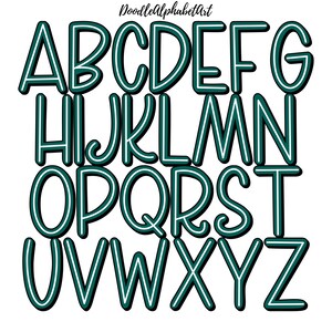 Hand-drawn White Centerline Letters PNG Bundle | 10 BOHO Color Schemes ...