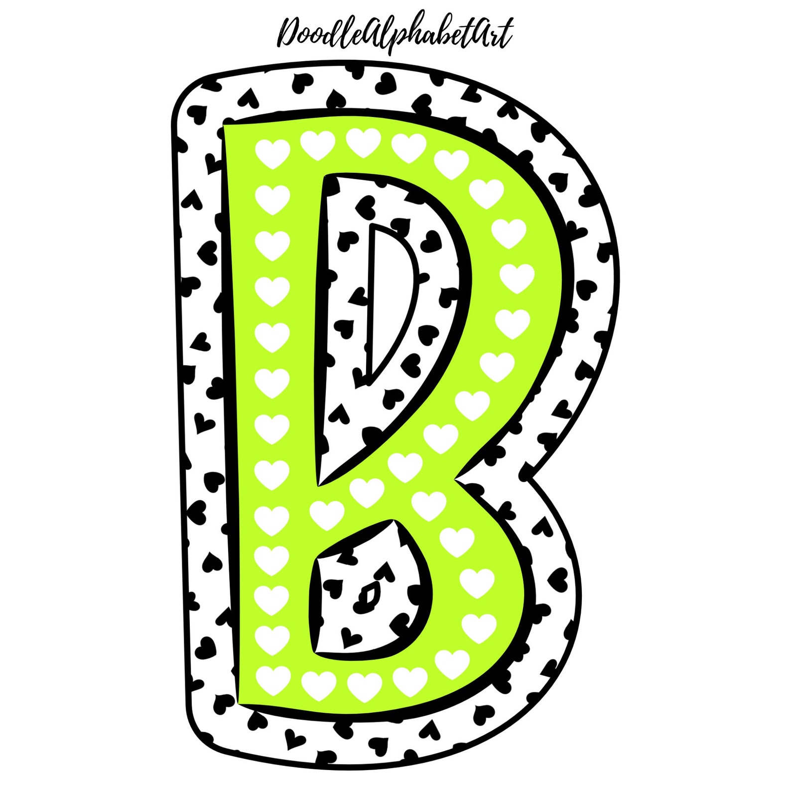 Dalmatian Hearts Letters PNG Bundle, Bright Color, 5 Alpha Sets ...