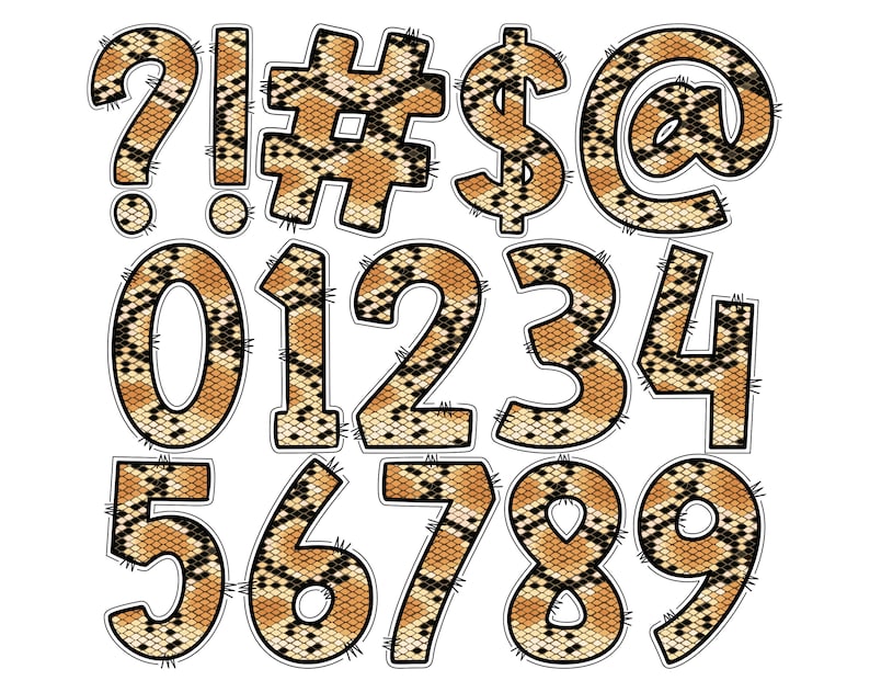 Snake Skin Digital Alphabet Letters PNG Hand Drawn Snake - Etsy