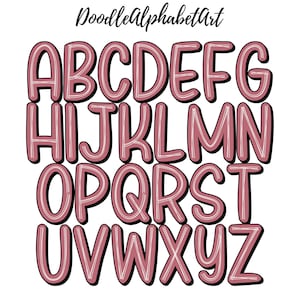 Boho Doodle Alphabet PNG Bundle: White Scribble Font (digital Downloads ...