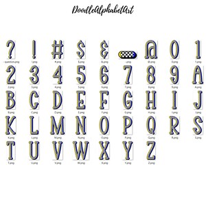 Checkered Doodle Alphabet Letters PNG Bundle, Neon Colors, Checkerboard ...