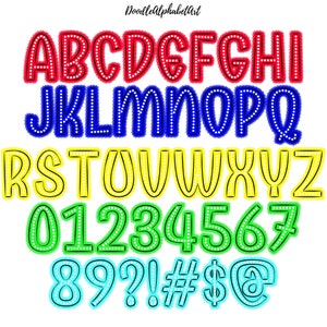 Neon Rainbow Alphabet PNG Bundle: Abstract Backgrounds (digital ...