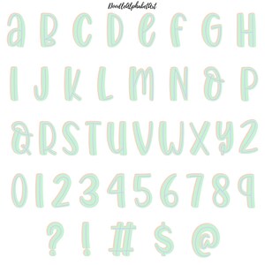 Pastel Doodle Alphabet PNG Bundle | 5 Centerline Alpha Sets for DIY ...