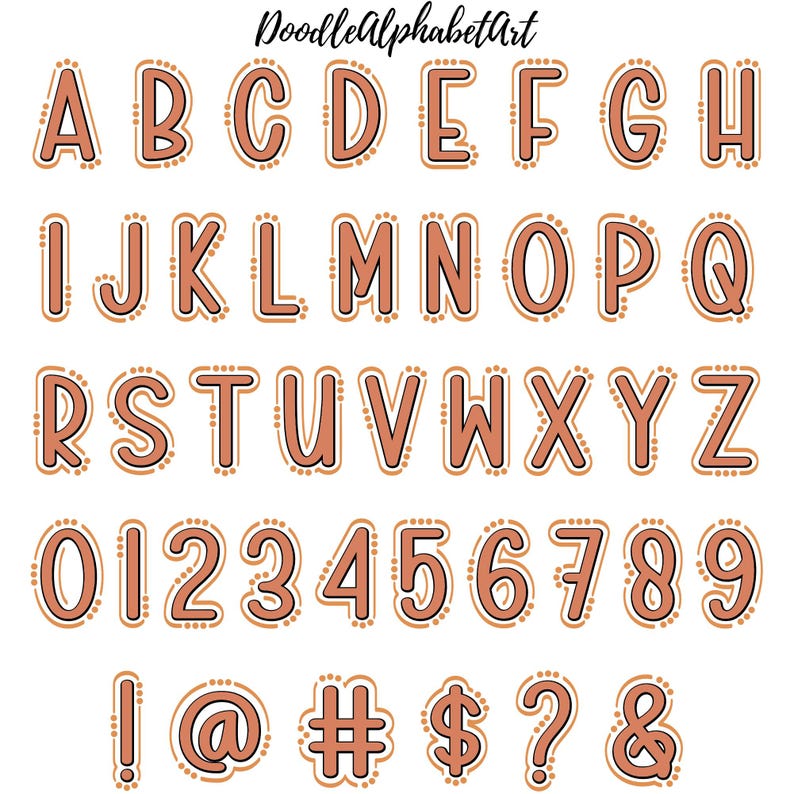 Earth-tone Doodle Letter Pngs | Burgundy Color & Hues Alphabet With ...