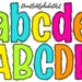 Colorful Backgrounds & Bright Funky Alphabet PNG, 5 Alpha Sets, 76 ...