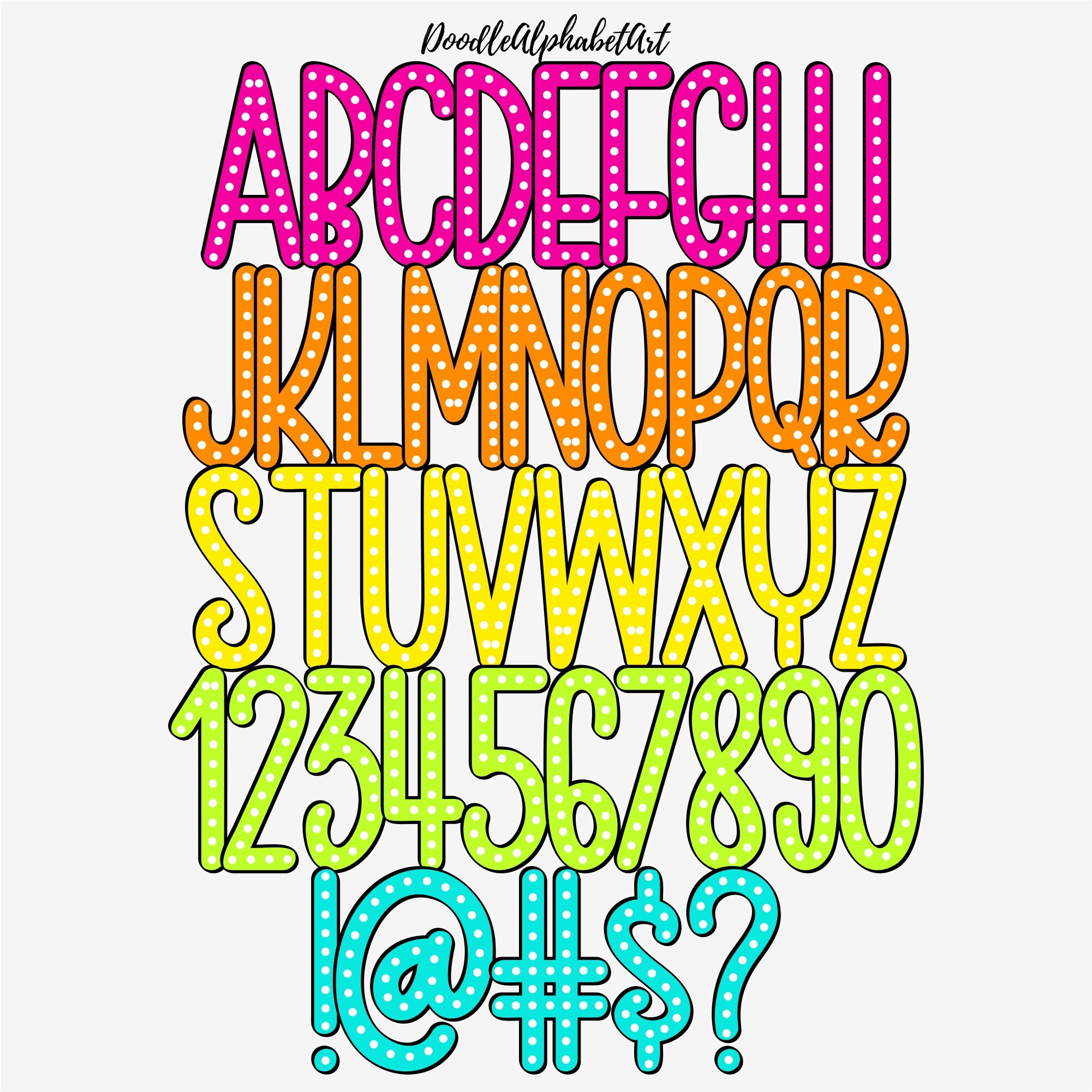 Polka Dot Alphabet PNG: Bright Color Font, Dalmatian Backgrounds ...