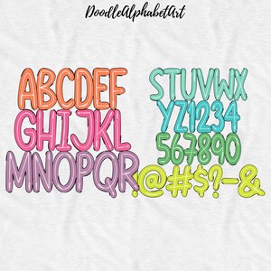 Handwriting Playful Arrow Alphabet PNG Bundle, 7 Alpha Sets, Doodle ...