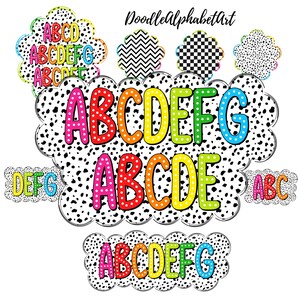 Doodle Dots Alphabet PNG Bundle: Bright Polka Dot Letters (digital ...
