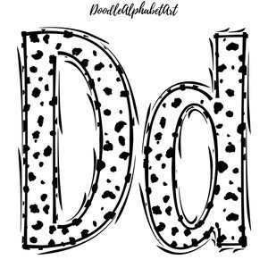 Dot Dalmatian Letters PNG Bundle, Handwritten Doodle Alphabet Letters ...