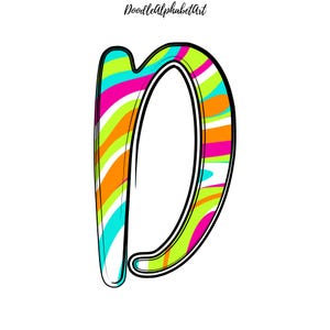 Colorful Doodle Alphabet Clip Art PNG: Scribble Alpha Pack Digital ...