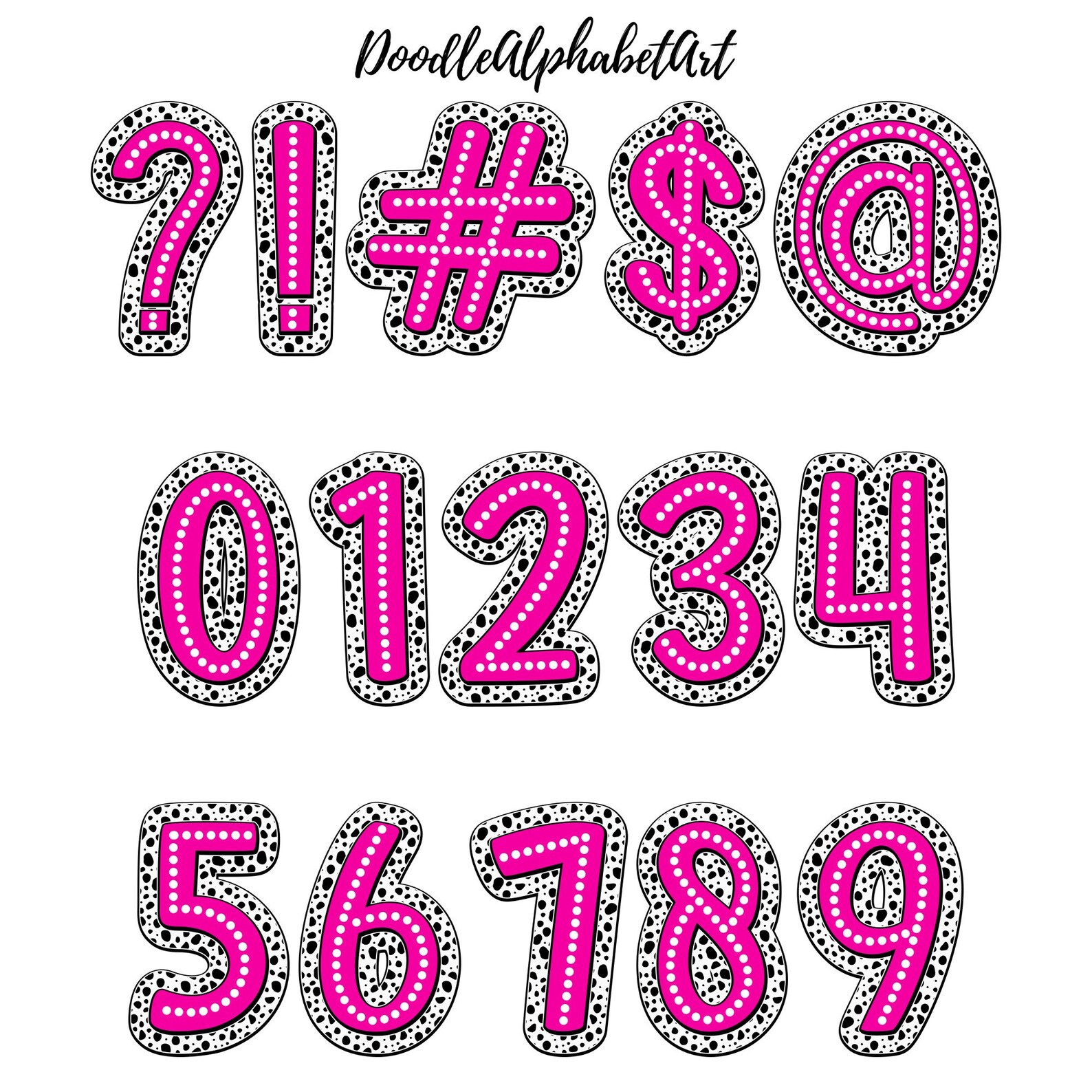 Dalmatian Spots Alphabet PNG Bundle: Bright Polka Dot Letters (digital ...