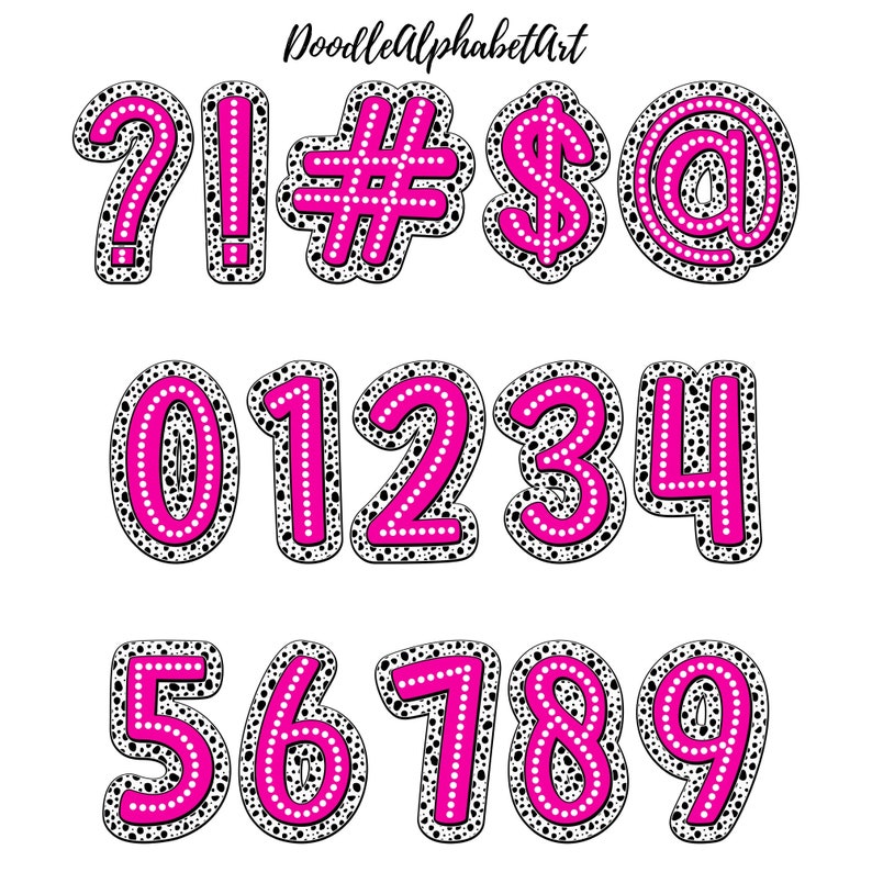 Dalmatian Spots Alphabet PNG Bundle: Bright Polka Dot Letters (digital ...