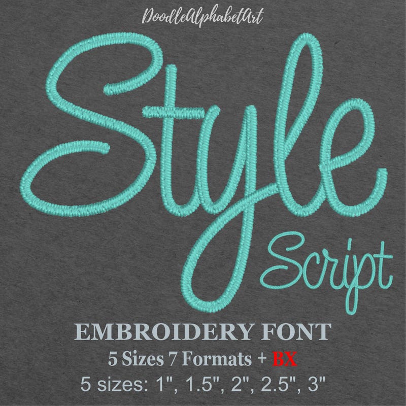 Script Embroidery Font - Etsy