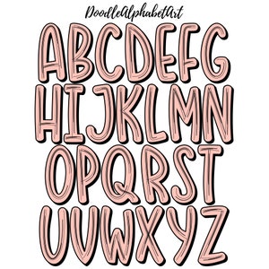 Pastel Scribble Alphabet Letters PNG, Shades of Pink, Underline Retro ...