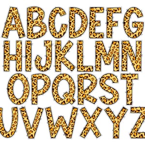 Leopard Doodle Alphabet PNG: Seamless Clipart (digital Download) - Etsy
