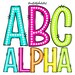 Polka Dot Doodle Alphabet PNG Bundle: Bright Scribbled Letters (digital ...
