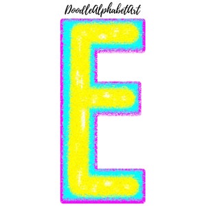 Retro Bright Funky Colorful Textured Alphabet PNG Bundle, Playful ...