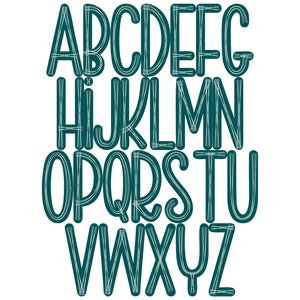 Scribble Letters PNG in 8 Colors, Rosso Corsa, Light Salmon, Deep Sea ...