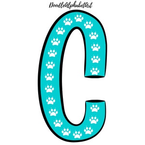 Cat Paw Letters PNG Bundle, Dark and Vibrant Color, 5 Alpha Sets, Cat ...