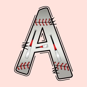 Baseball Doodle Letters Alphabet Bundle PNG, Sublimation Designs PNG ...