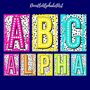 Dalmatian Dots Distressed Colorful Grunge Blocks PNG, Dots Letters PNG ...