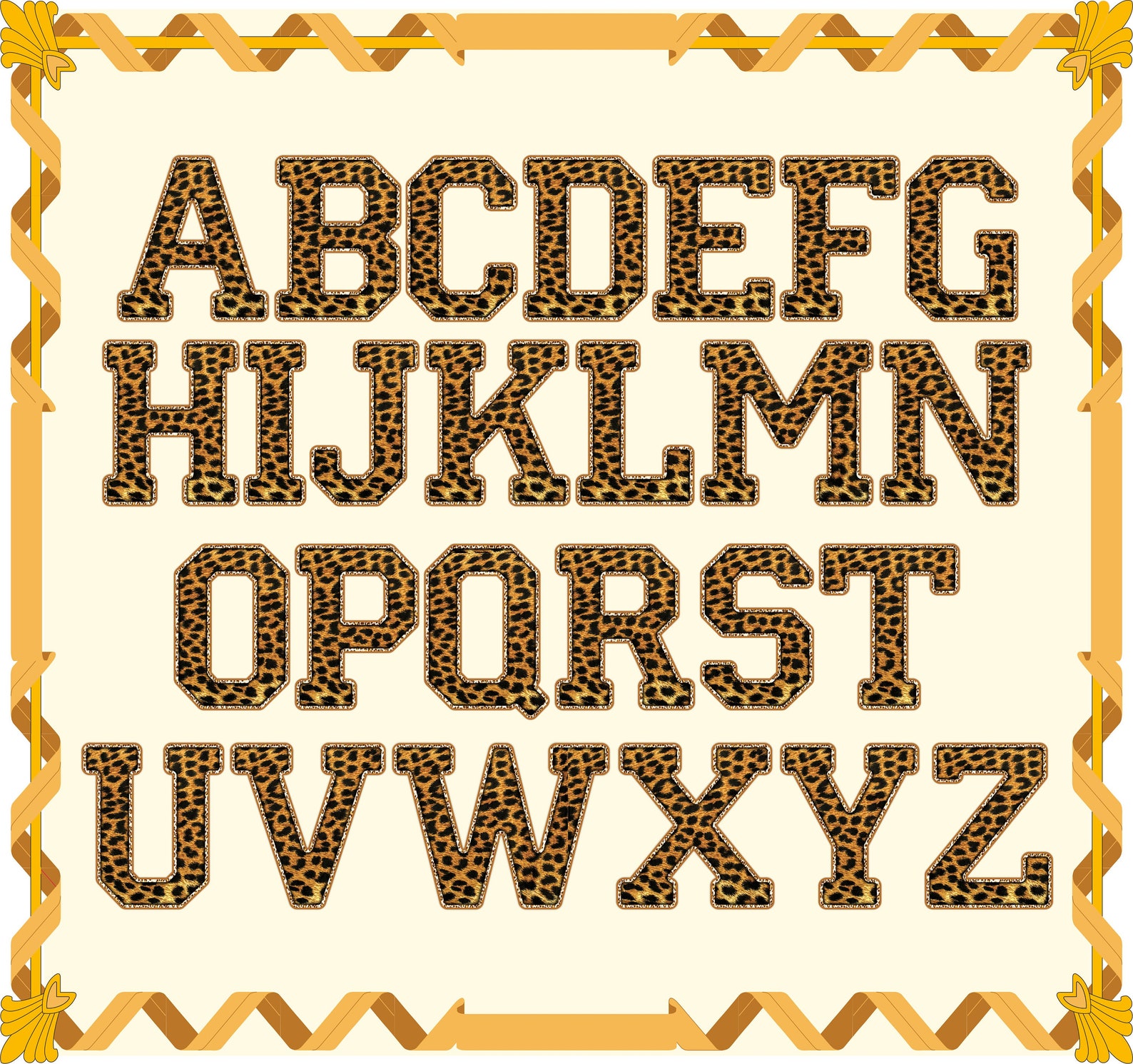 Leopard Alphabet Letters Sublimation PNG Leopard Letters - Etsy