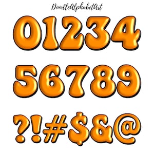 Retro Groovy 3D Alphabet PNG Bundle: Bright Color Letters (digital ...
