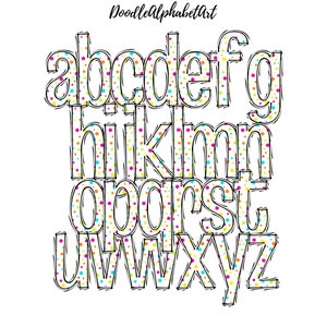 Colorful Dots Alphabet PNG, Playful Bright Spot Letters PNG Bundle ...
