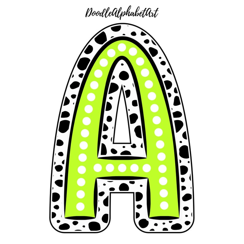 Dalmatian Alphabet PNG Bundle: Bright Dots Clipart (digital Download ...