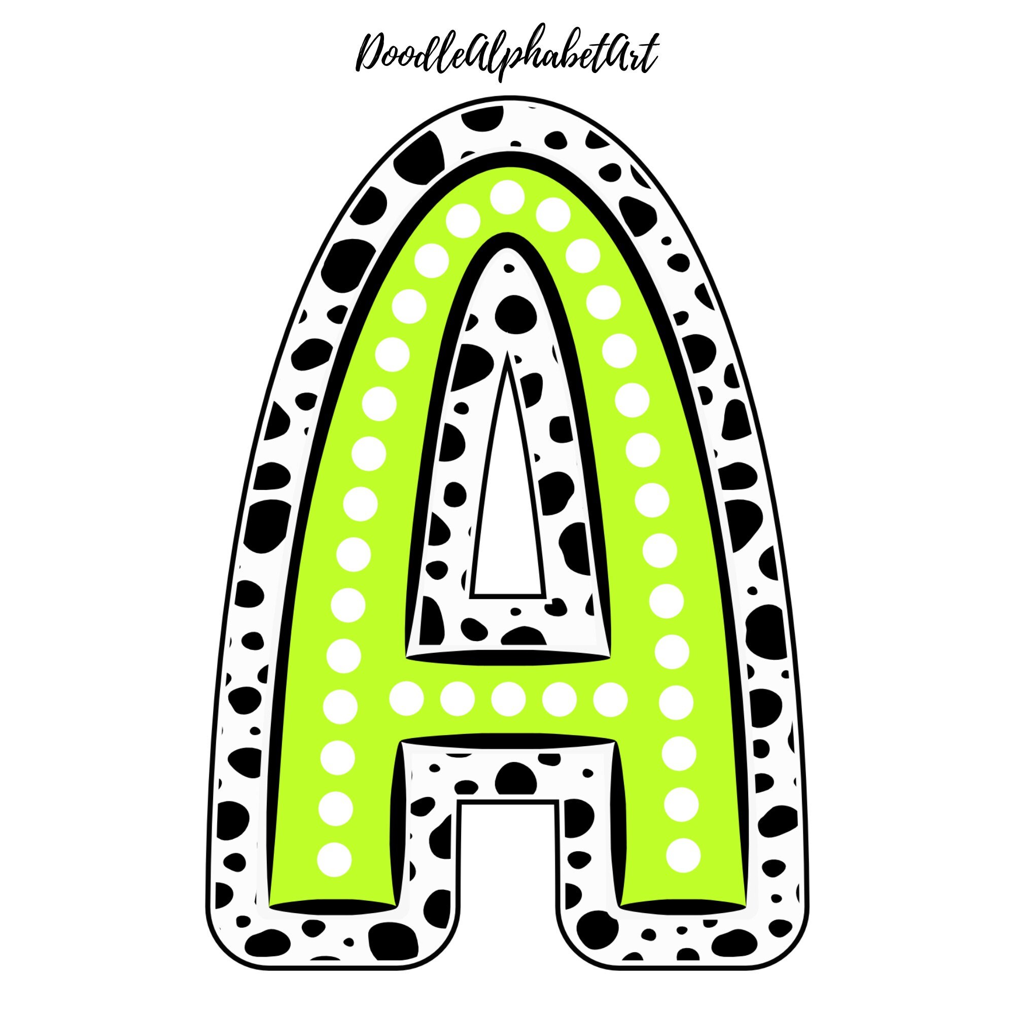 Dalmatian Alphabet PNG Bundle: Bright Dots Clipart (digital Download ...