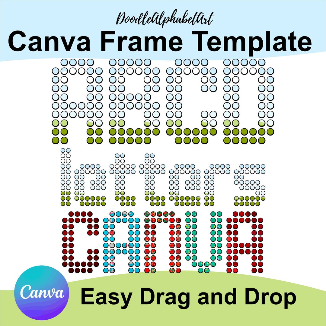 Canva Frame Letters Rounded Pixel Font Editable Doodle - Etsy