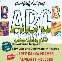 Canva Frame Numbers and Symbols, Editable Template, Canva Frame Stitch ...