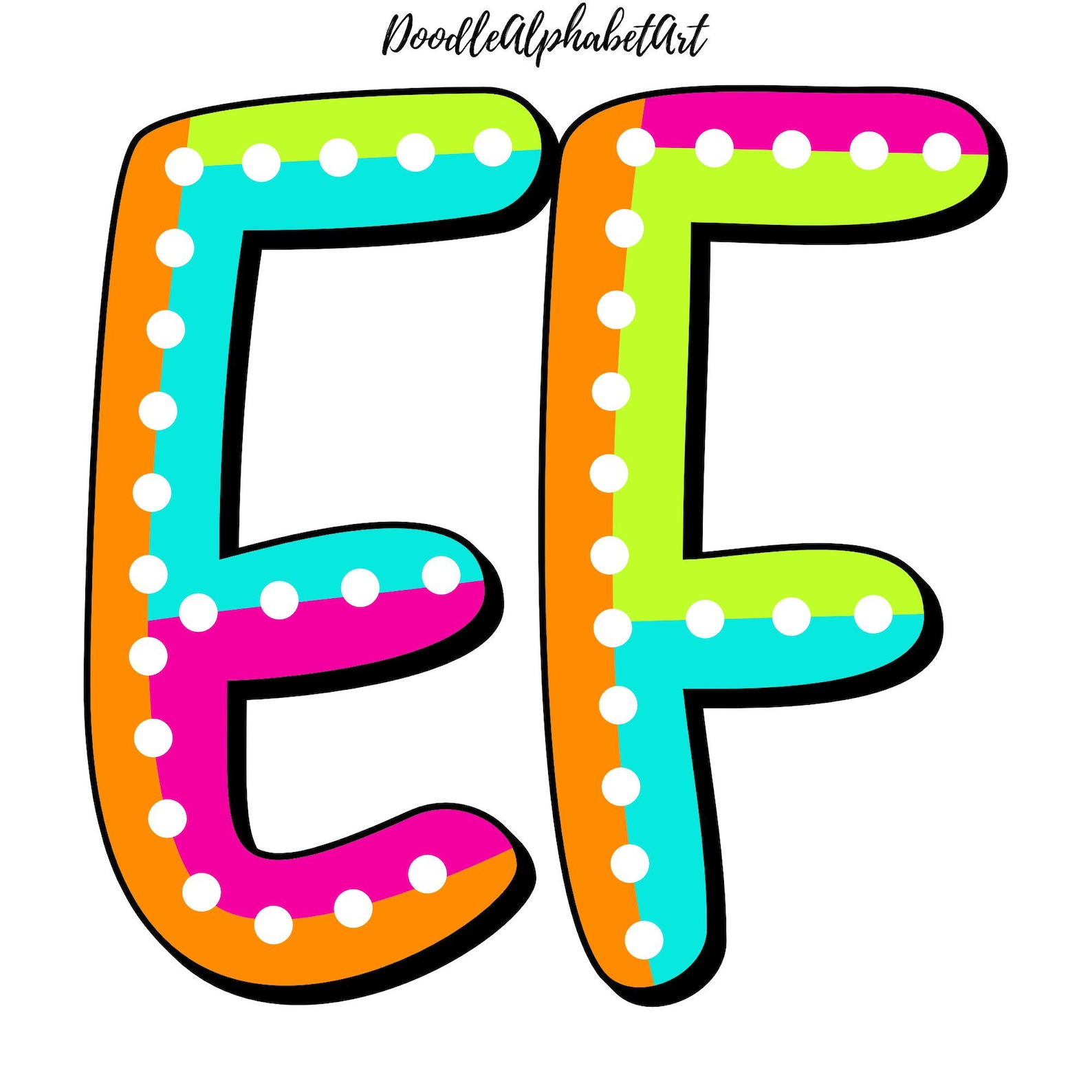 Polka Dot Alphabet PNG Bundle: Funky Font & Dalmatian Backgrounds ...