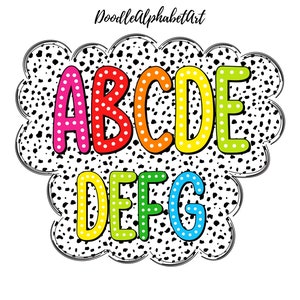 Doodle Dots Alphabet PNG Bundle: Bright Polka Dot Letters (digital ...