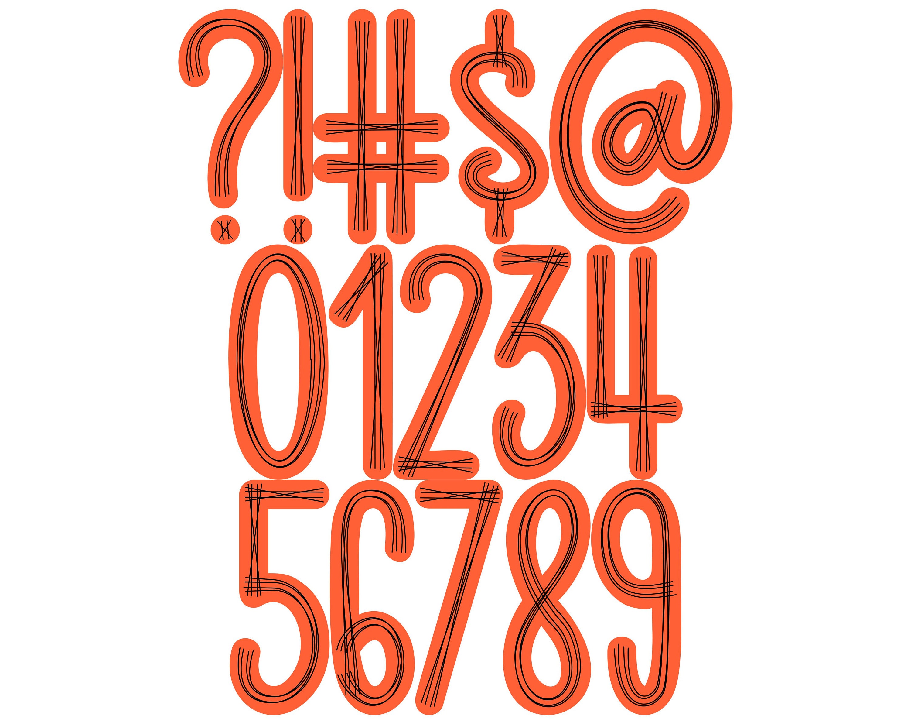 Scribble Letters PNG in 8 Colors Tomato Red Dusk Blue - Etsy