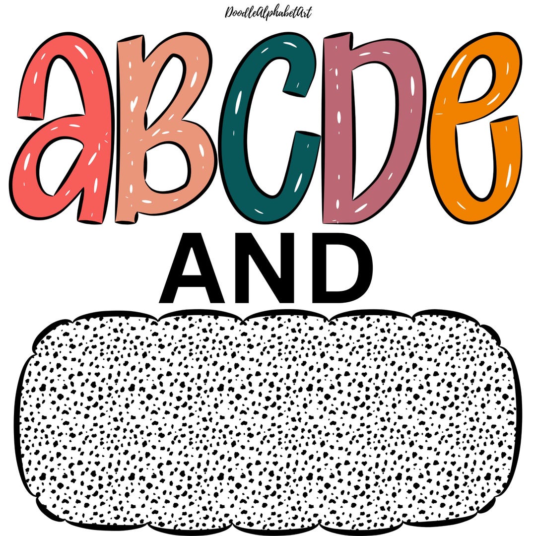 Boho Doodle Alphabet PNG Bundle: Dalmatian Frames (digital Download) - Etsy