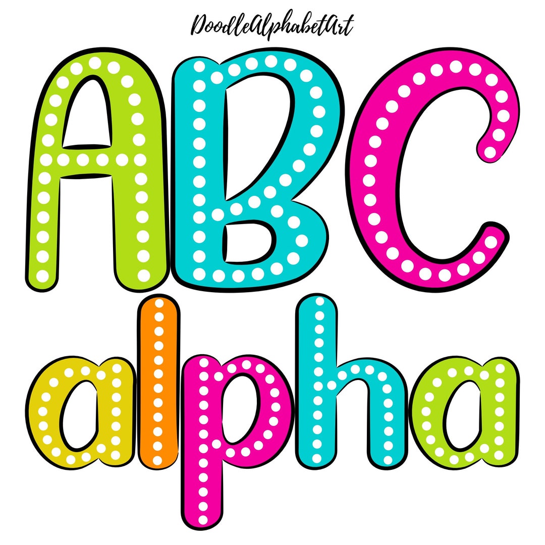 Vibrant Dots Alphabet PNG Bundle: Marquee Letters (digital Download) - Etsy