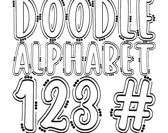 Fill Your Own Doodle Letters, Blank Transparent Doodle Font Alphabet ...