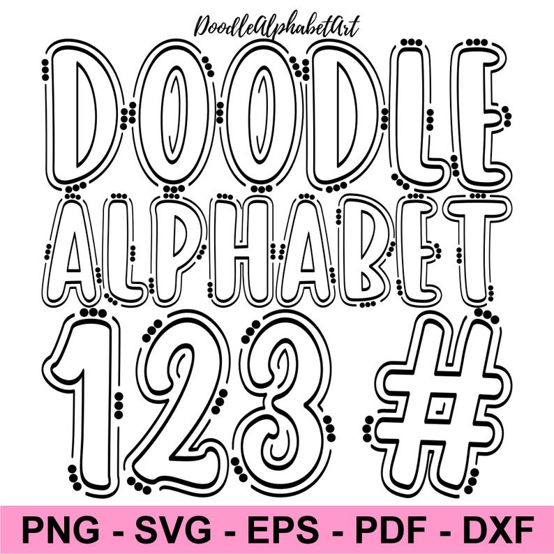 Fill Your Own Doodle Letters, Blank Transparent Doodle Font Alphabet ...