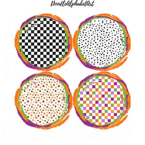 Spooky Halloween Doodle Dots Letters PNG Bundle With Dalmatian Spots ...