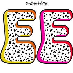 Groovy Dalmatian Doodle Alphabet PNG Bundle: Vibrant Alpha Sets ...