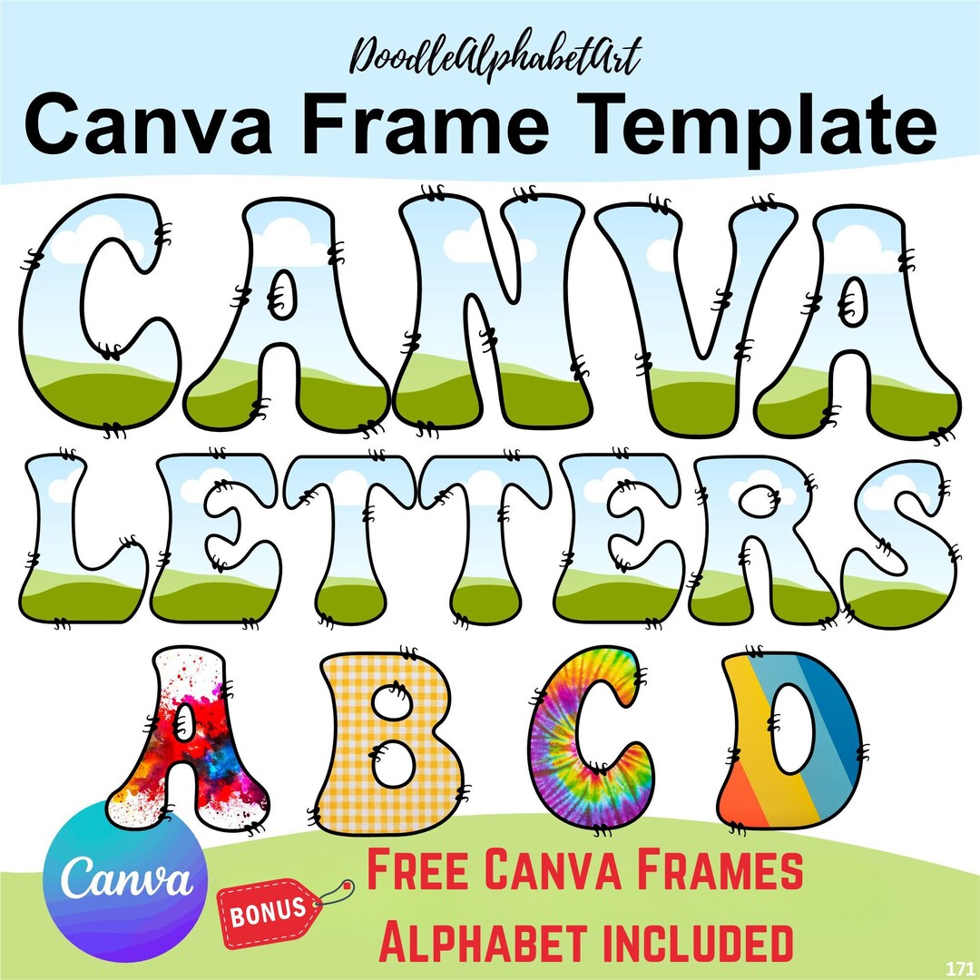 Canva Frames Template, Groovy Font Download, Editable Canva Frame Retro ...