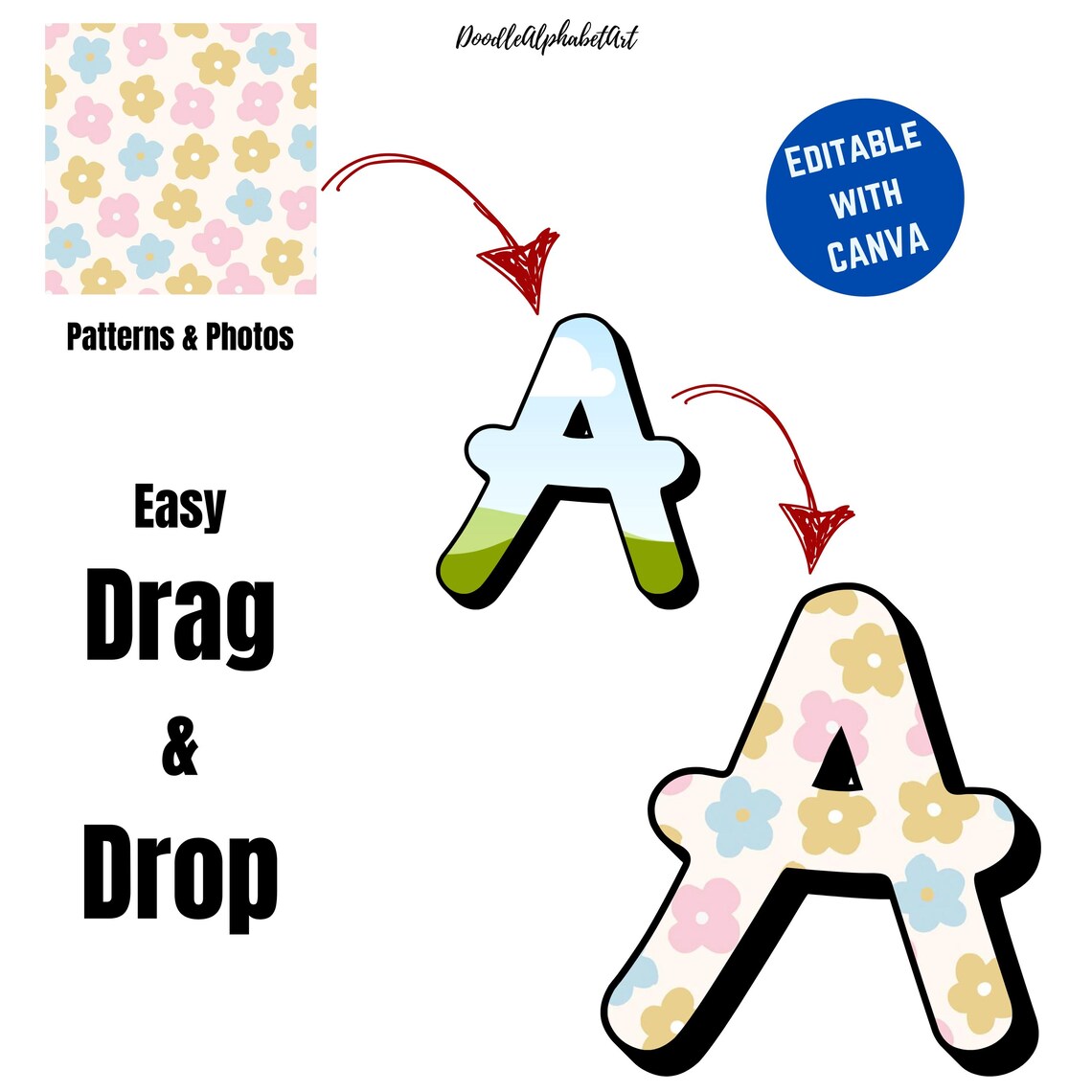 Comic Bold Alphabet Canva Frames: Drag & Drop Template (digital ...