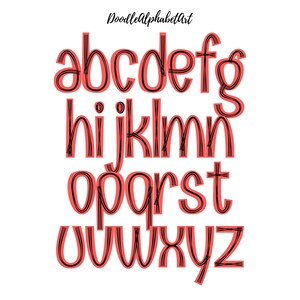 Boho Scribble Letters PNG, 10 Full Alphabets, Doodle Scribble Alpha PNG ...