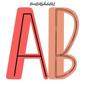 Boho Scribble & Dots Alphabet Letters PNG Bundle, 10 Alpha Sets, Hand ...