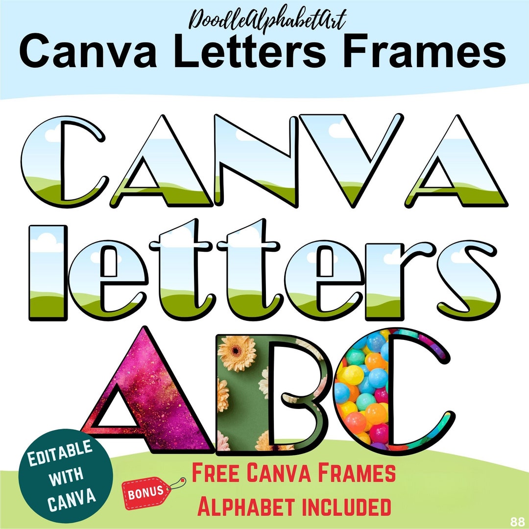 Canva Frame Letters, Classic Art Deco Font, Based on the Broadway ...