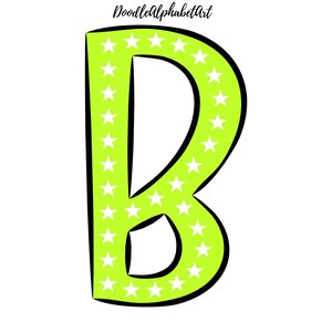 Star Letters PNG Bundle, Bright Color Palette, 5 Digital Alphapacks ...