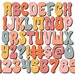 Boho Floral Retro Alphabet PNG With Clipart, 6 Bohemian Colors Hand ...
