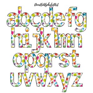 Splatter Doodle Alphabet PNG Set | Hand Drawn Scribbled Outline ...