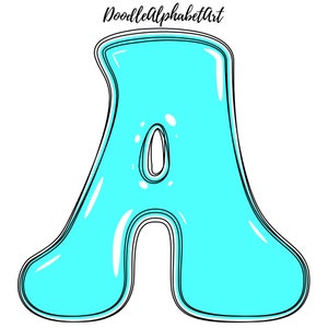 Neon Rainbow Scribble Retro Groovy, Doodle Alphabet PNG, 3D Inflated ...